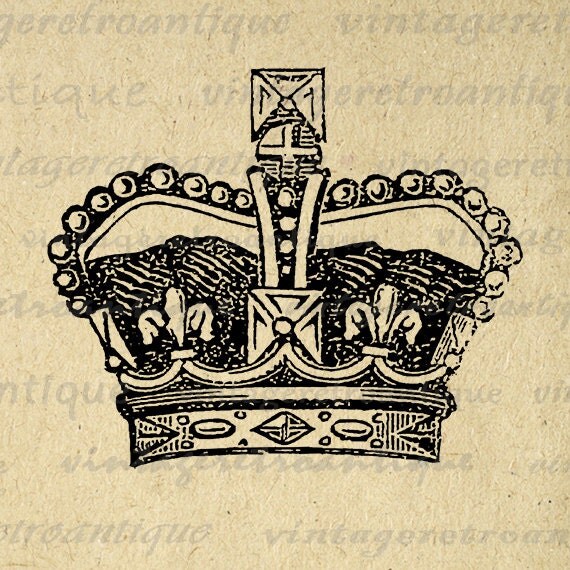 Digital Deluxe Crown Graphic Printable by VintageRetroAntique