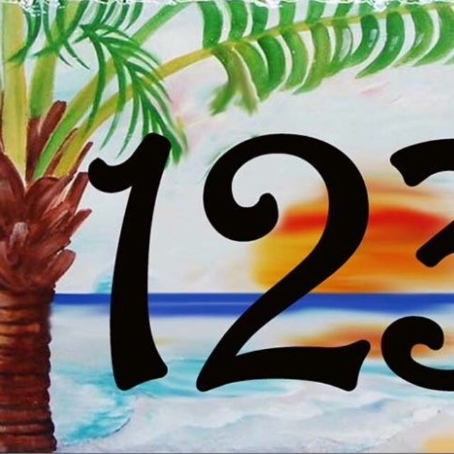 Hand painted house number plaques Door signs and by BeachStudio7