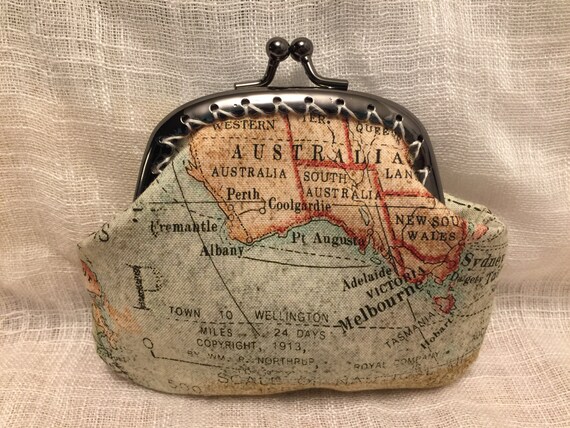 Vintage Map Coin Purse by JensSewing on Etsy