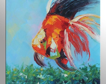 Large fish painting | Etsy