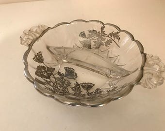 Silver overlay vase | Etsy