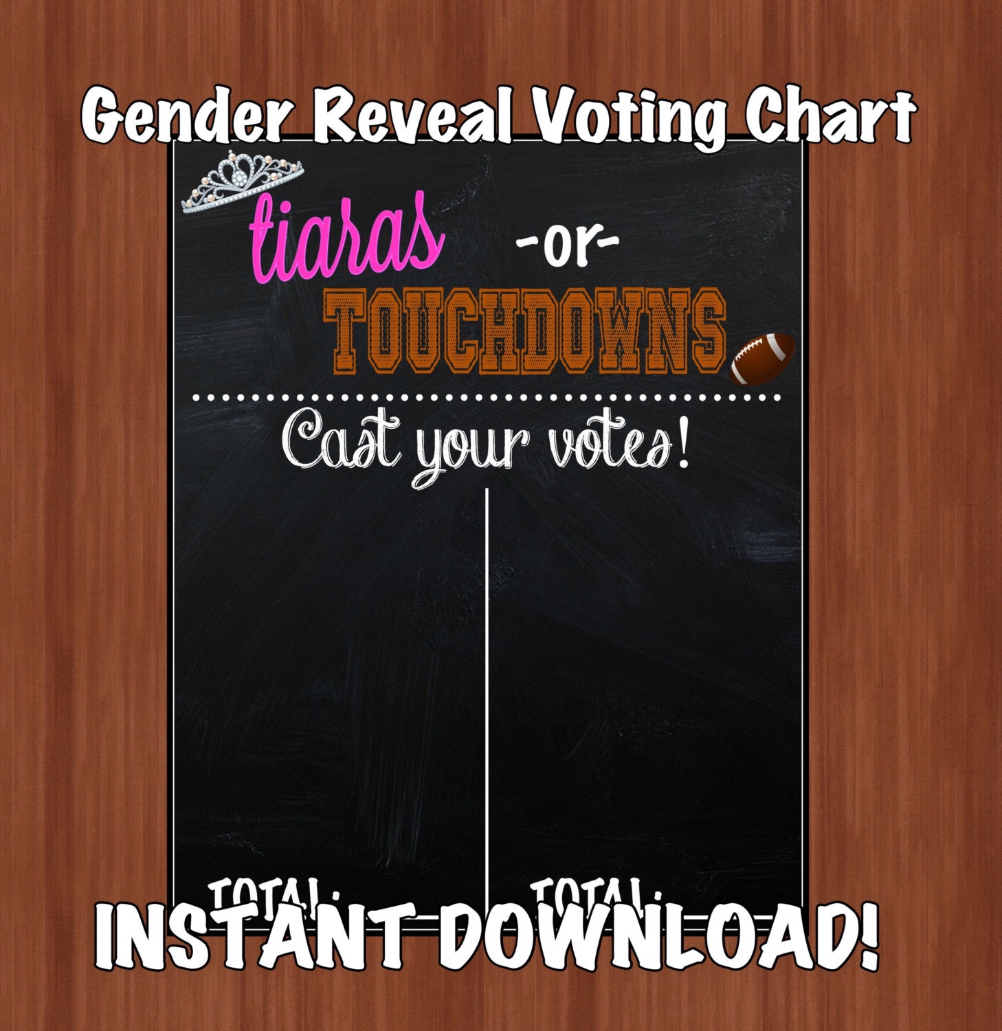 Gender Reveal Voting Chart Tiaras or by LainybugsDesigns on Etsy