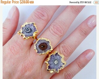 Round druzy ring | Etsy