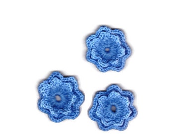 Blue crochet flower | Etsy