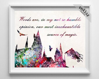 Hogwarts watercolor | Etsy