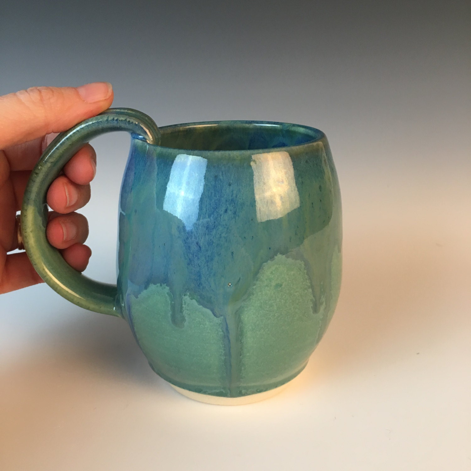 Green Handmade Pottery Mug Handmade coffee mug Pottery mug