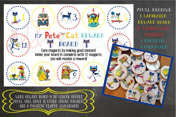 Reward Chart Personalized Pete the Cat Reward Board by ellaandezzi