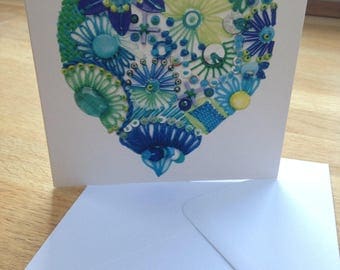 Textile art card | Etsy