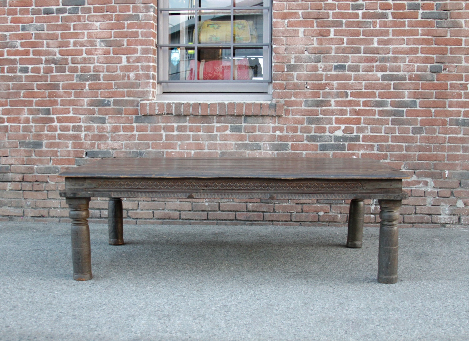 Tribal Carved Takhat Large Coffee Table Tribal table Takhat