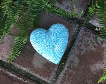 Painted heart rock | Etsy