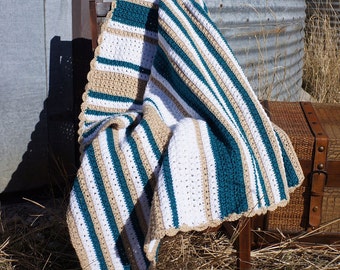 Striped afghan | Etsy
