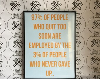 Never quit poster | Etsy