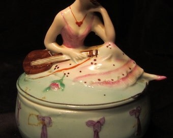 Half doll powder box | Etsy