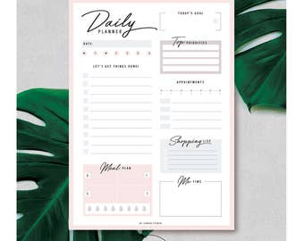 Printable Daily Dog Planner Cute Dog Theme Day Planner Puppy