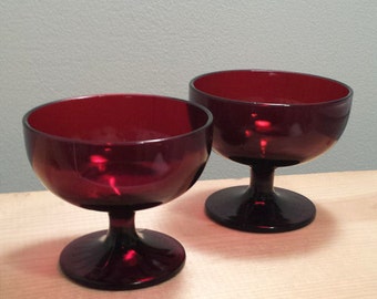 Red depression glass | Etsy