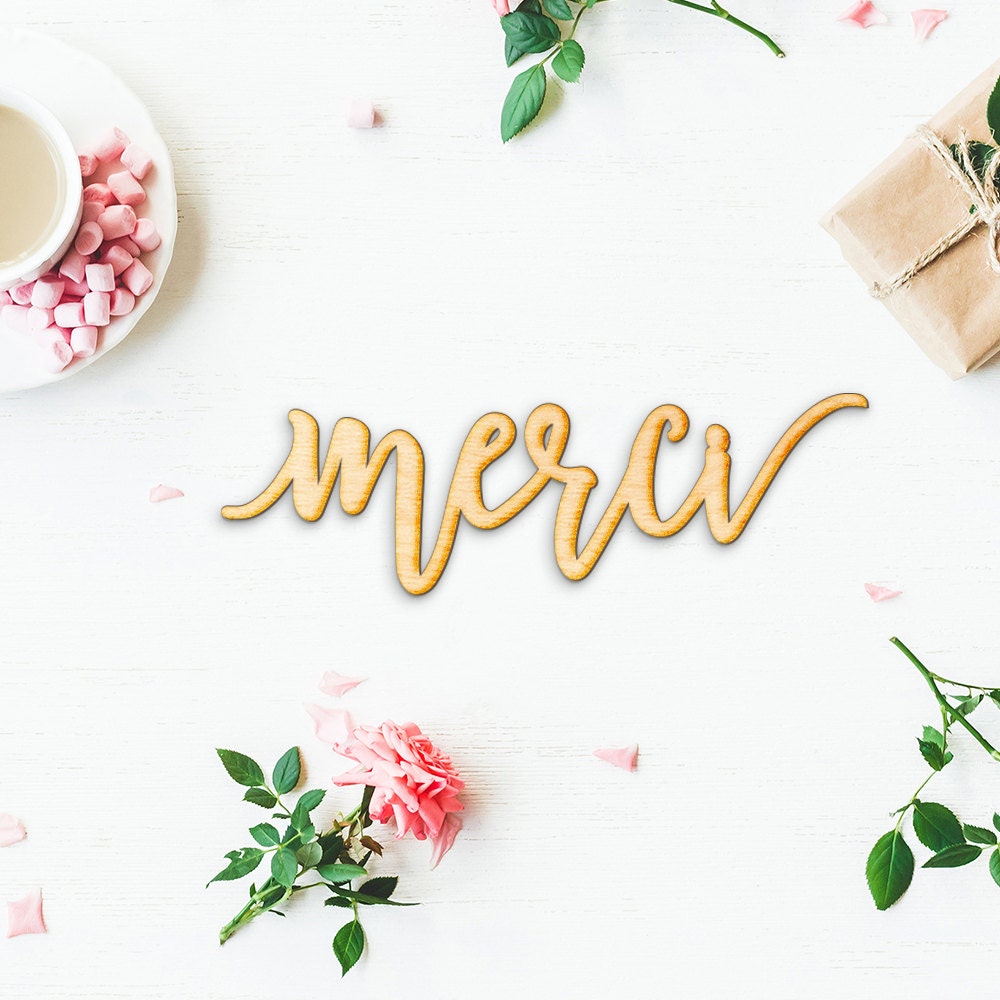 Pen Script Merci Wood Sign Wood Gift Wood Script Sign