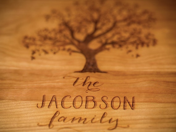 Personalized Family Tree Cutting Board Hardwood Cutting