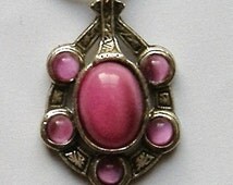 Unique pink stone pendant related items | Etsy