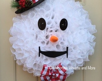 Deco mesh snowman | Etsy