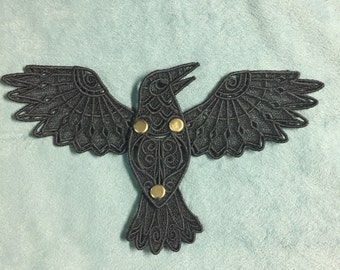 Raven embroidery | Etsy