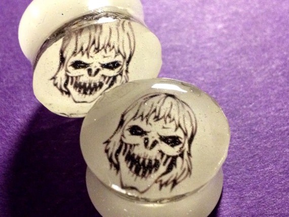 3/4 inch 18 mm Plugs / Custom Ear Gauges / Scary Plugs