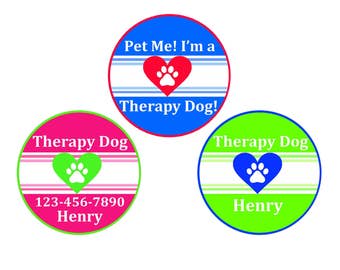 Therapy dog tag | Etsy