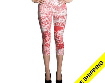 Red yoga pants | Etsy