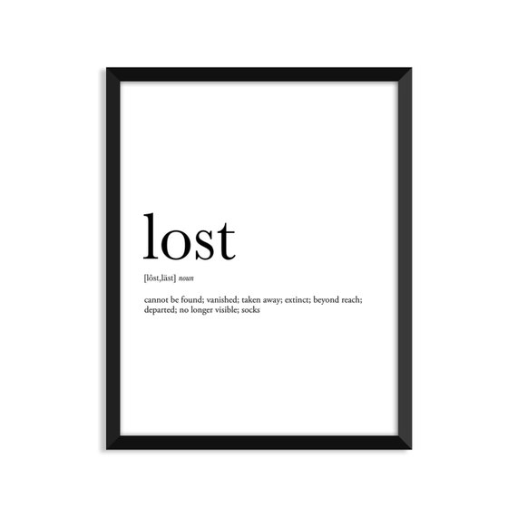 Lost Definition Art Poster Dictionary Art Print Office lost-definition-art-poster-dictionary-art-print-office