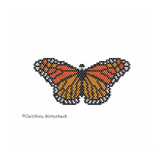 Butterfly Beading Pattern / Monarch Butterfly Jewelry / brick