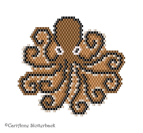Octopus Beading Pattern brick stitch & peyote stitch pattern