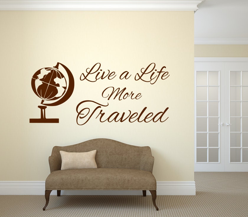 Travel more decal, travel more sign, live more worry less, travel wall ...