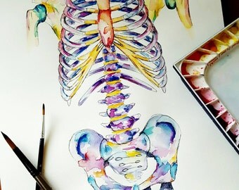 Skeleton painting | Etsy