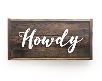 Howdy sign | Etsy