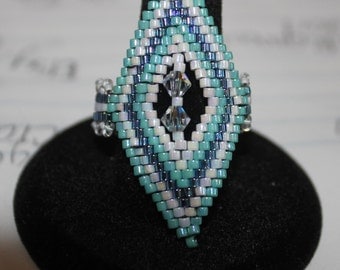 Teal diamond ring | Etsy
