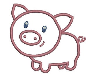 Pig embroidery | Etsy