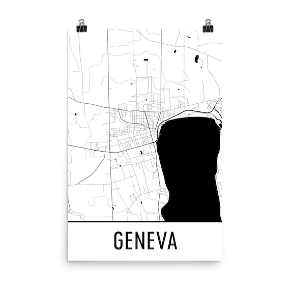 Geneva Map Geneva NY Art Geneva Print Geneva New York