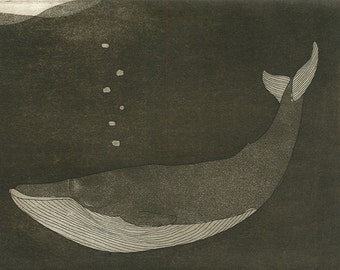 Whale engraving | Etsy