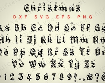 Christmas svg font | Etsy
