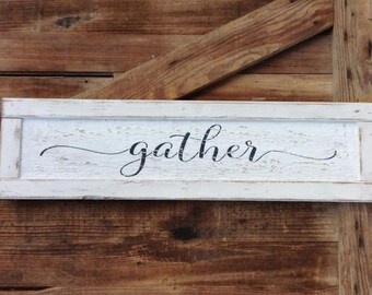 Gather Sign Wall Sign White Gather Sign