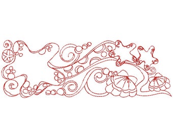 Arrow Border Redwork Machine Embroidery Design Pattern Digital