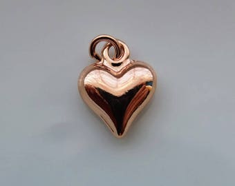 Gold heart charm | Etsy