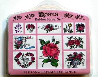 Rose rubber stamp | Etsy