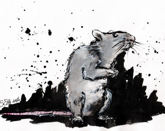 Rat painting | Etsy