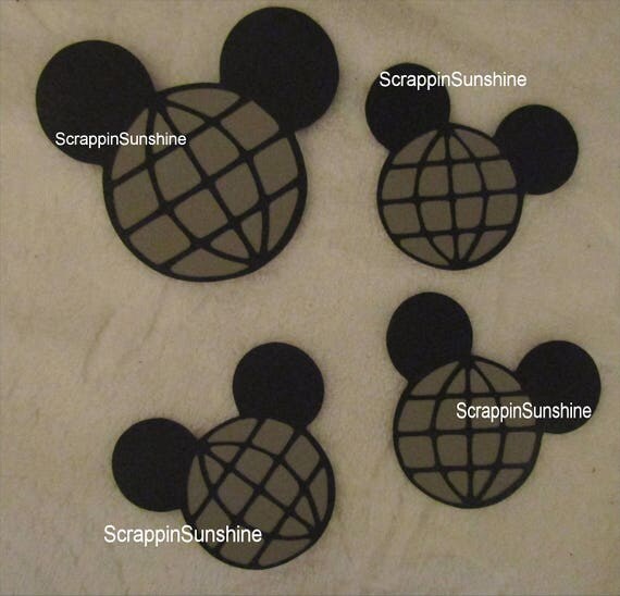 DISNEY Mickey Head Epcot Balls Set of 4 Scrapbook Page