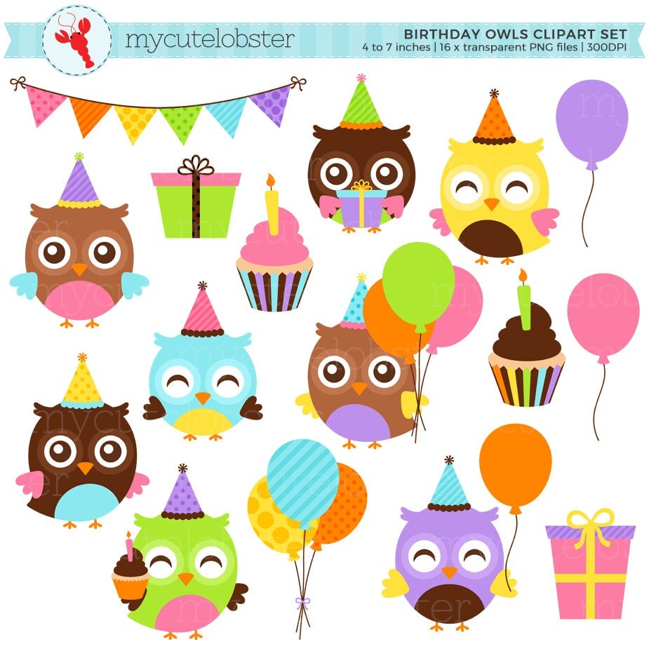 First Birthday Owl Clip Art