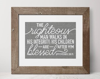 Righteous man | Etsy