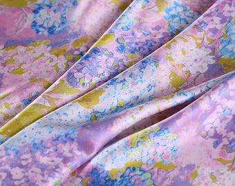 Floral silk fabric | Etsy