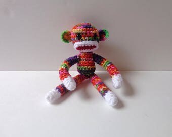 Rainbow sock monkey | Etsy