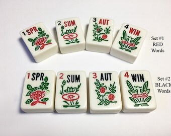 Mah jong flower tile | Etsy