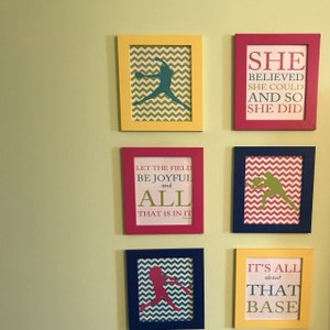 Softball quotes Inspirational girls wall art softball wall